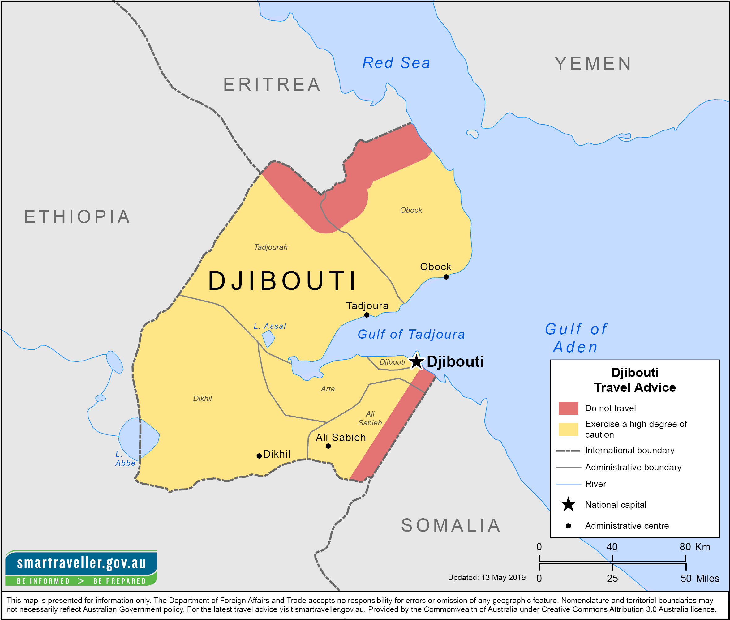 Djibouti Country Map Djibouti Country Map